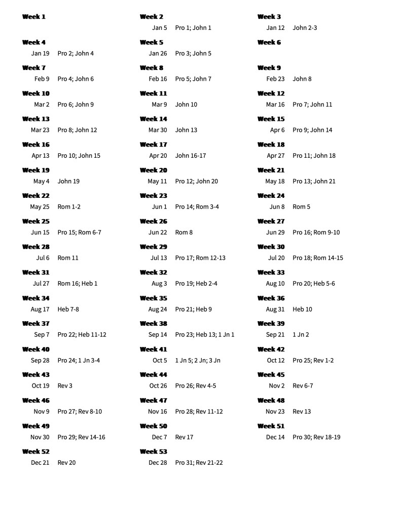 2025 Bible Reading Plan – preachertony.com